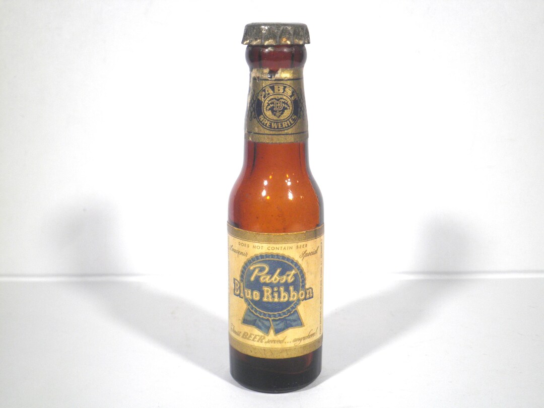 Vintage Pabst Blue Ribbon Small Glass Souvenir Bottle - No Alcohol - Etsy