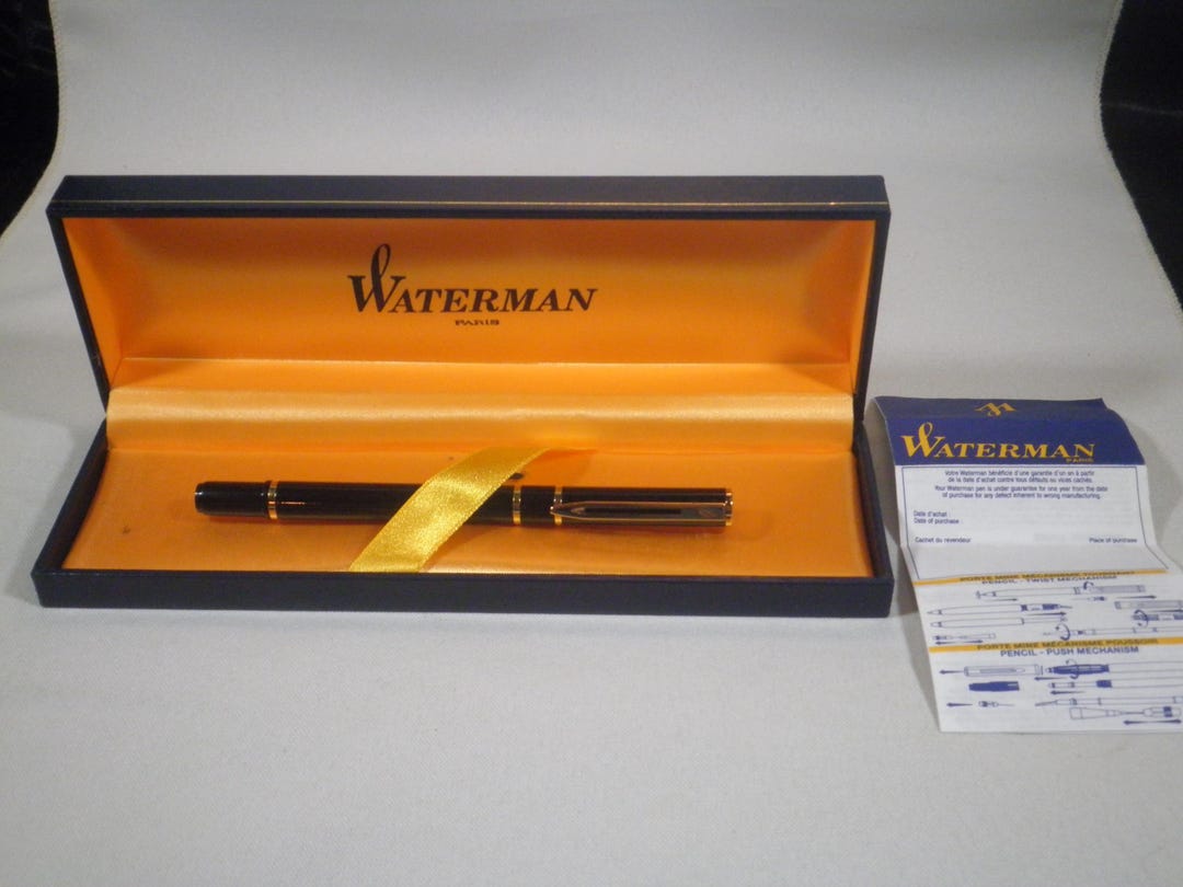 Vintage Waterman Black Laureat Ballpoint Pen With Case - Etsy