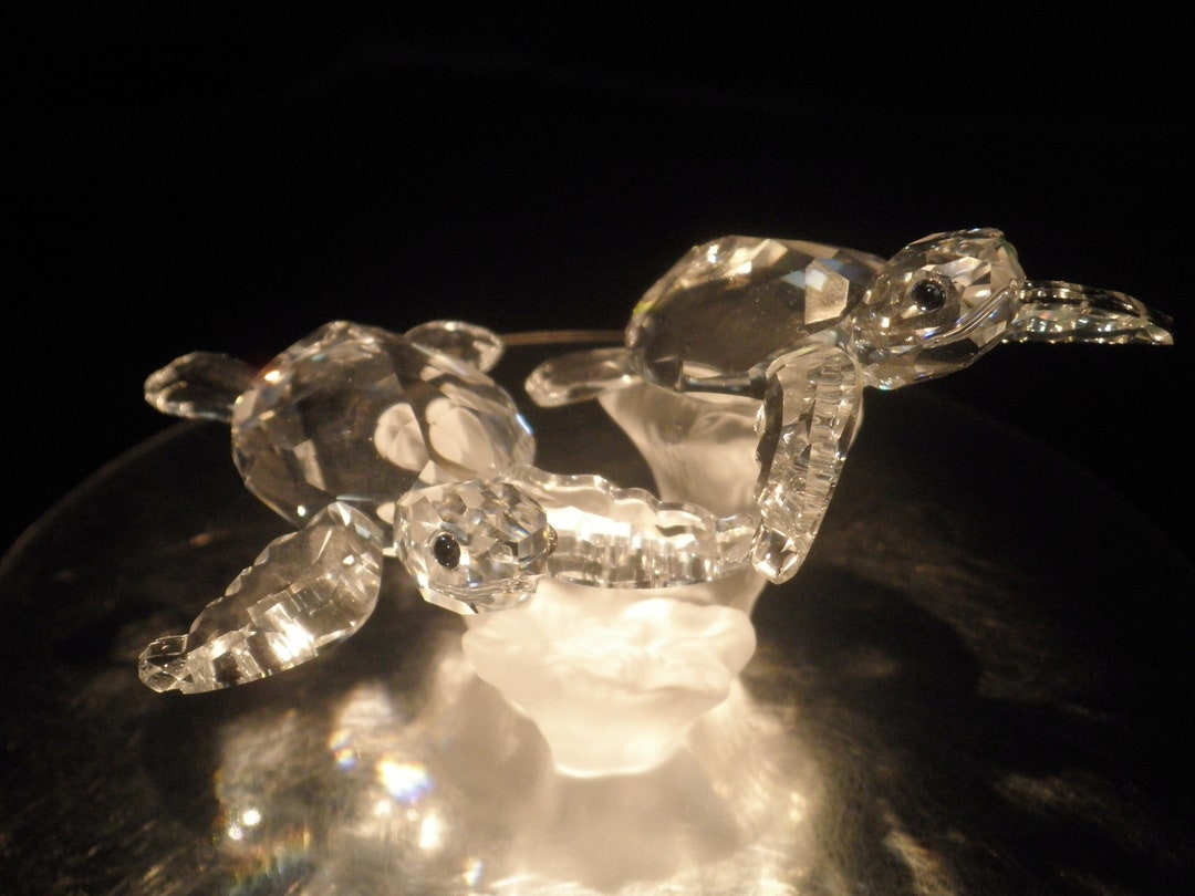 Swarovski Crystal Baby Sea Turtles Figurine With Box - Etsy