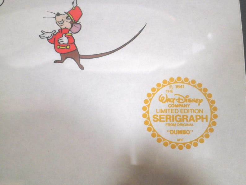 Walt Disney 1941 "dumbo" Limited Edition Animation Serigraph Cel - Etsy