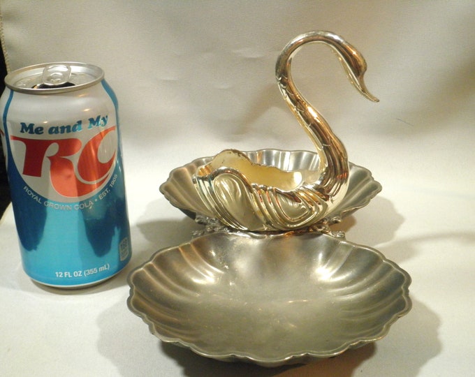 Vintage Silver-plate Swan & Sea Shell Nut / Candy Dish - Etsy