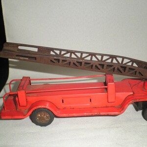 Vintage Tin Metal Fire Truck - Japan Mid-century - Etsy