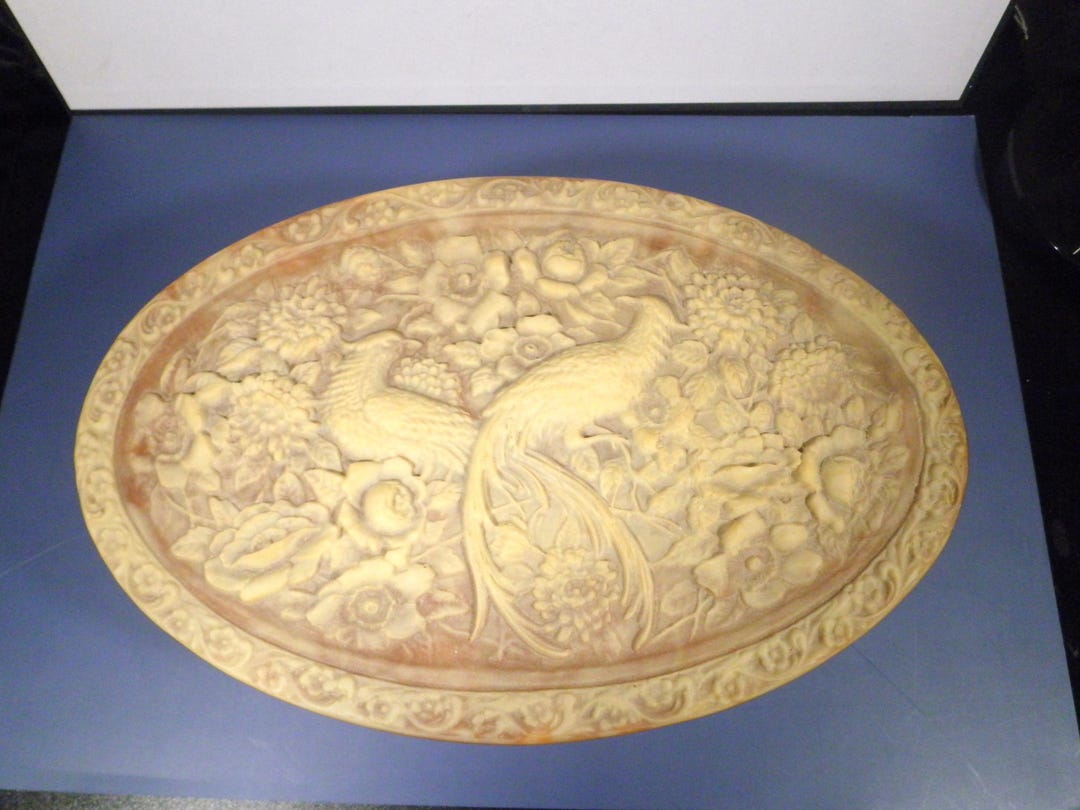 Vintage Incolay Stone Jewelry Box Oval - Bird of Paradise - Etsy