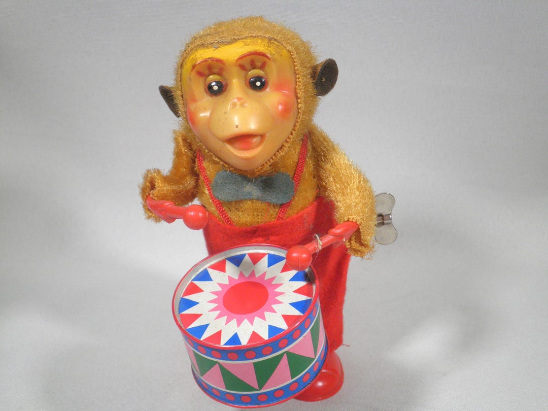 Vintage Mid-century Wind-up Toy Monkey Drummer - WORKS - Etsy