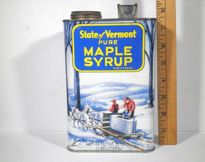 Vintage 1950s Maple Syrup Tin Can Tin - State of Vermont Pure Maple ...