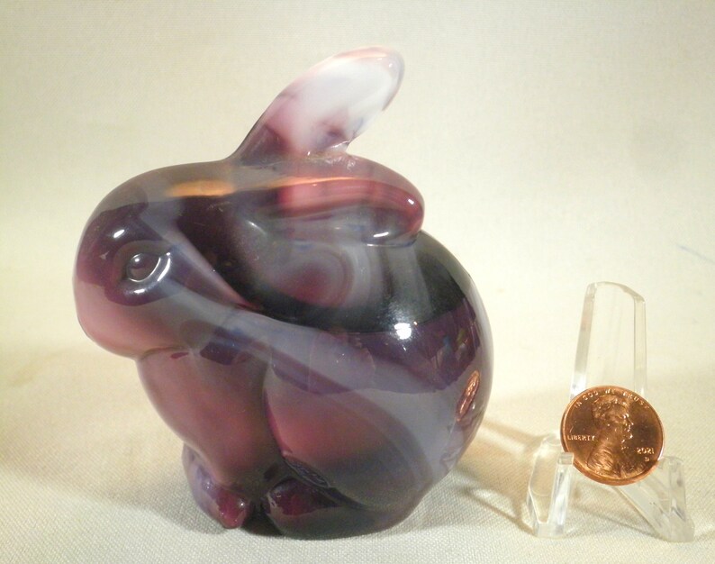 Very Rare Fenton Art Glass Rabbit Purple Slag Bunny - Etsy