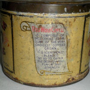 Vintage 1920s Red Wolf Coffee Tin 1 LB - Etsy