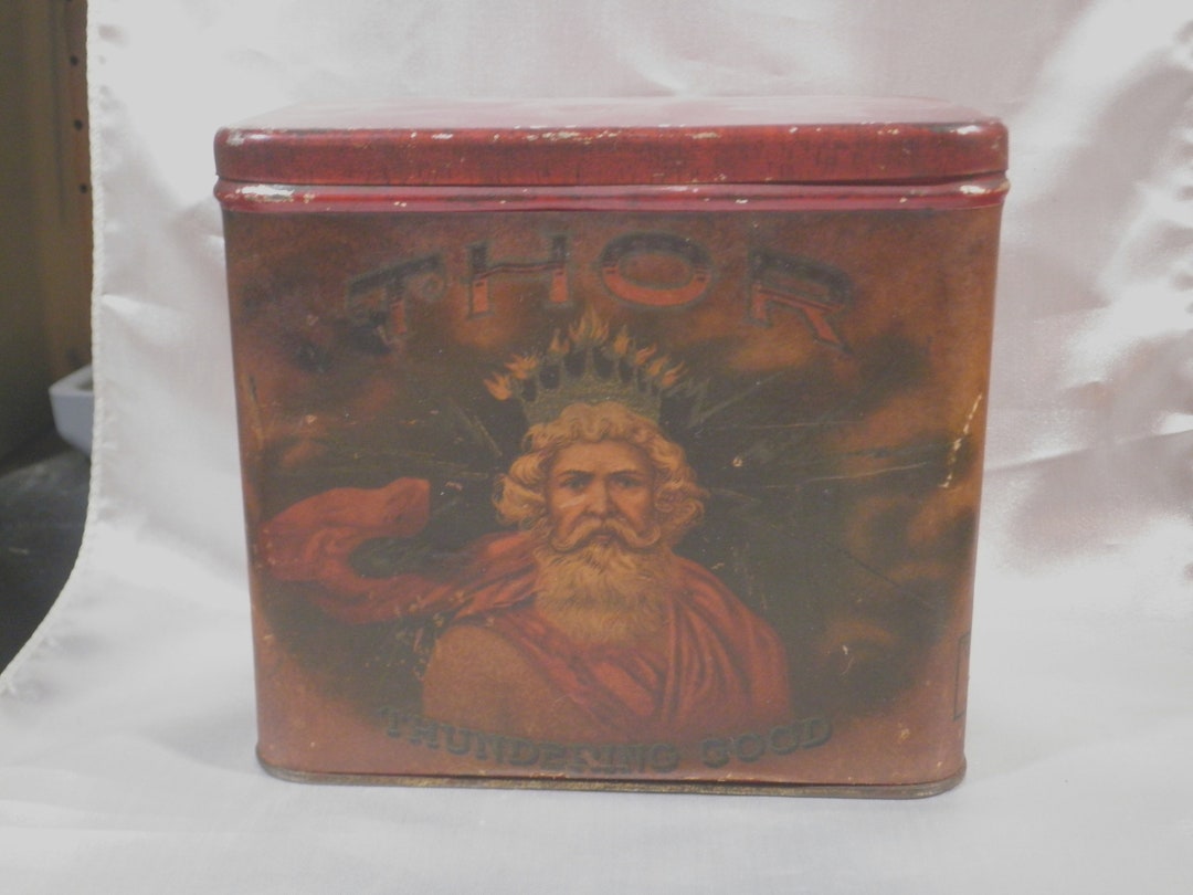 Thor Thundering Good Cigar Humidor Tin Can Early 1900's - Etsy