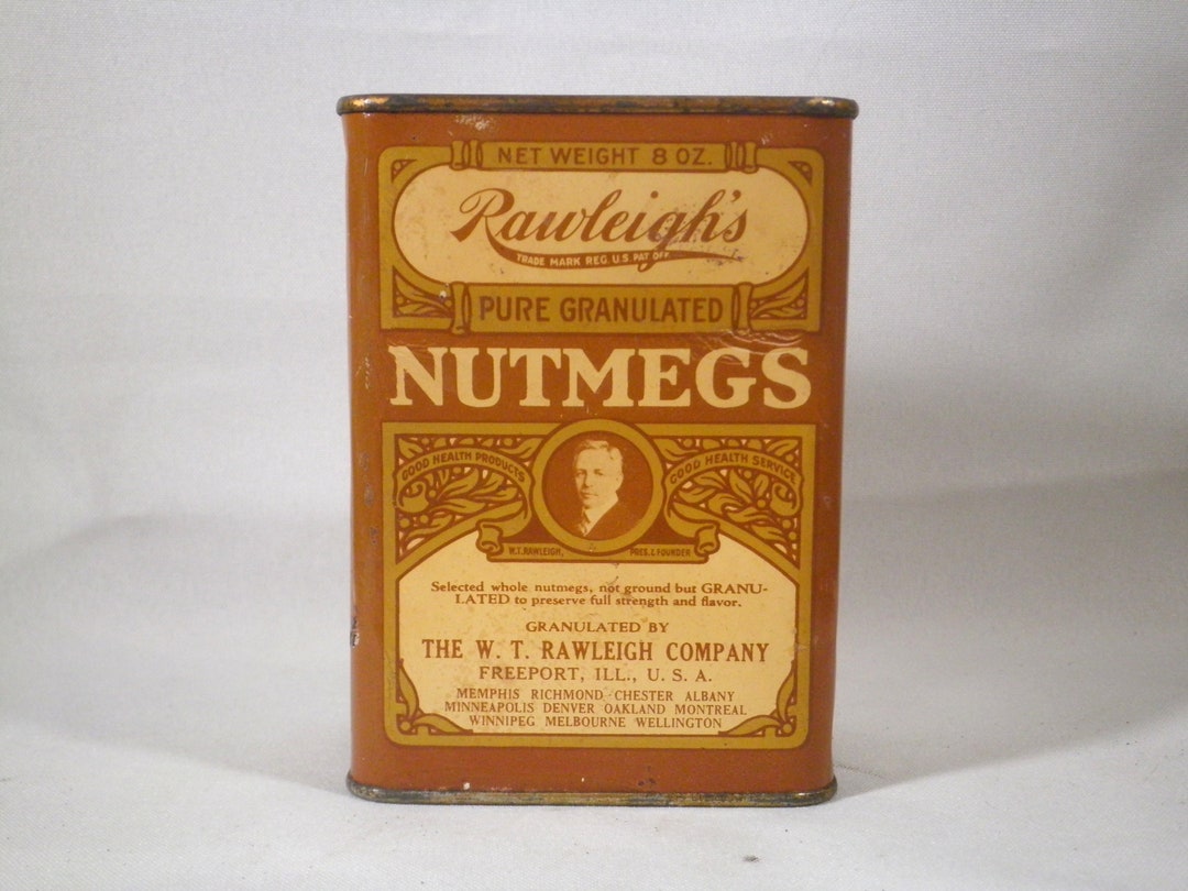 Rawleigh's Nutmeg's 1920's Tin Can Partially Full - W. T. Rawleigh Co ...
