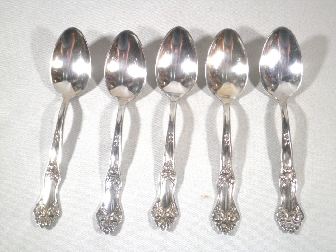 Yourex XXXX Special Silver-plate Roses Bride Pattern 4 1/4" Tea Spoons ...