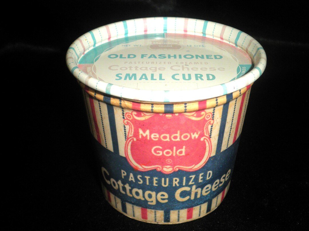 Vintage Meadow Gold Cottage Cheese Container With Tin Lid - Etsy