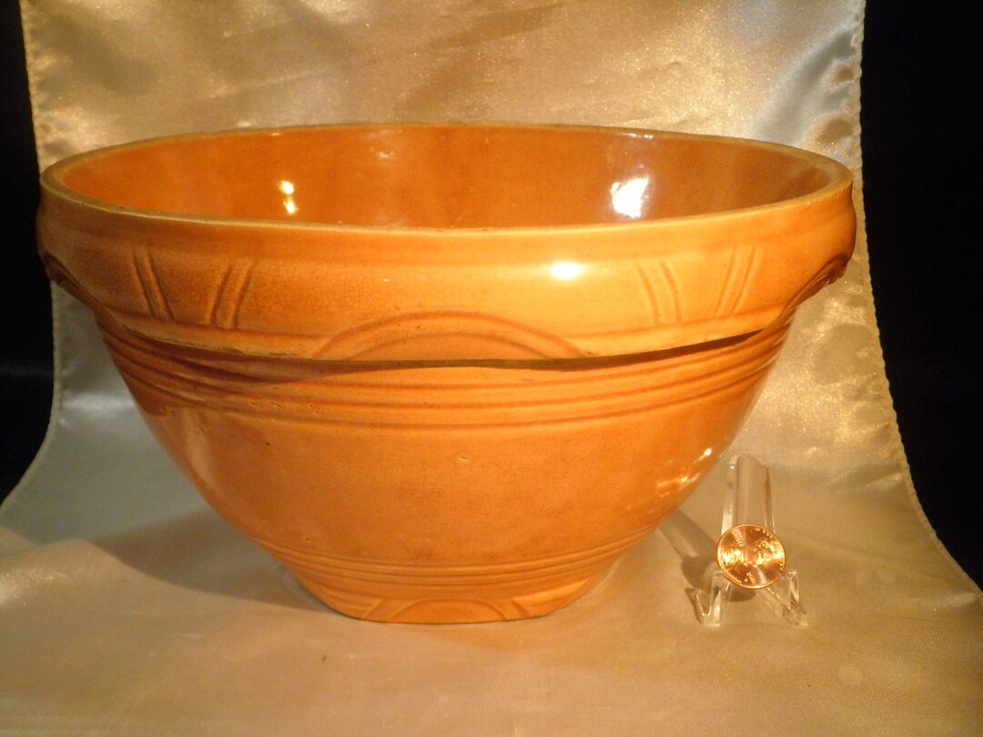 Yellow Ware Watt Pottery #8 Pumkin Loops Mixing Bowl - Etsy