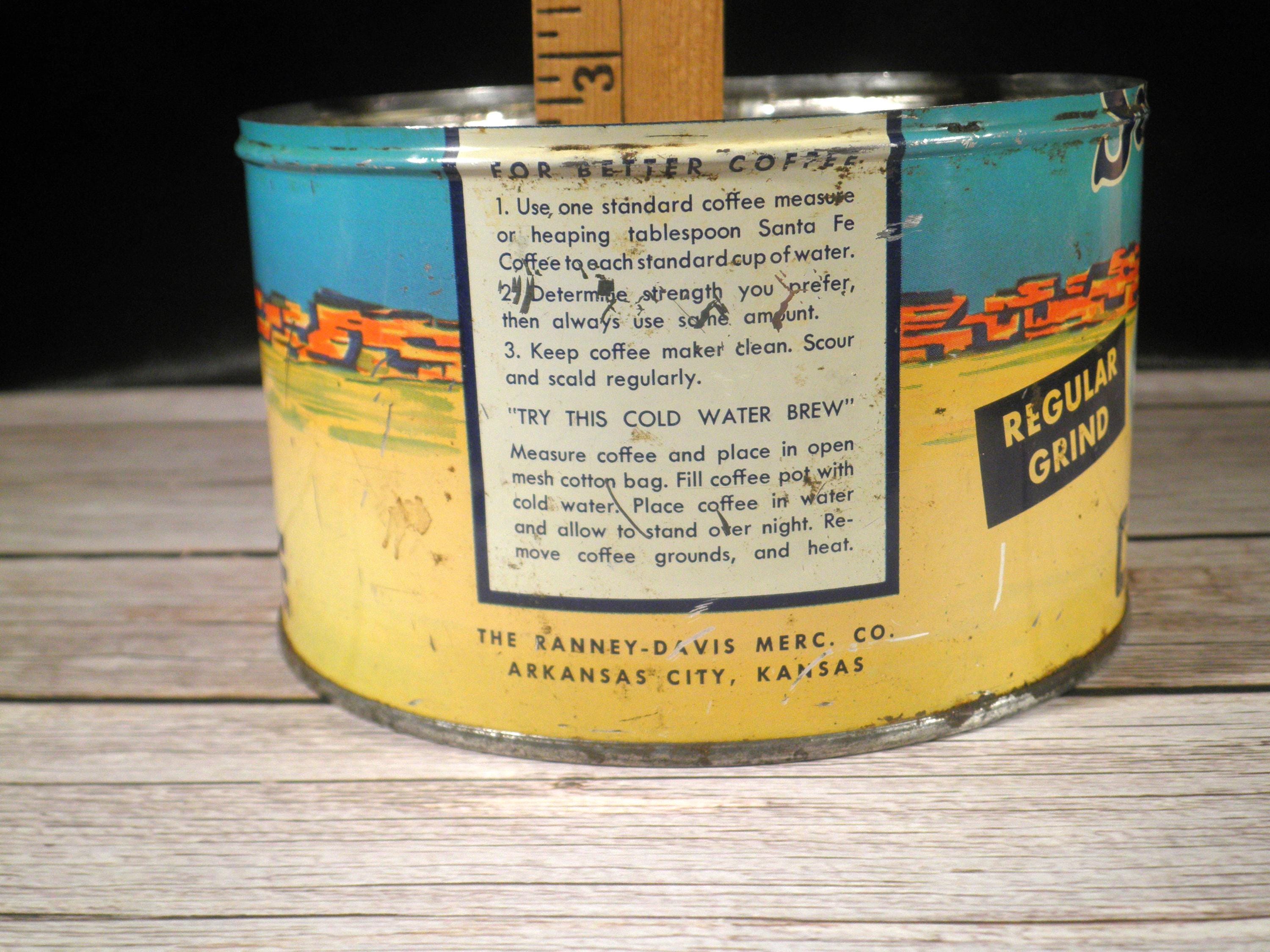 Rare Antique Santa Fe Coffee Tin Can - Native American Lithograph ...