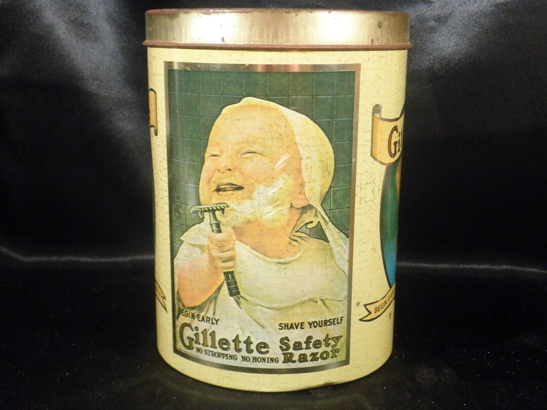 Vintage Gillette baby Shaving Safety Razor Tin Can by Cheinco - Etsy
