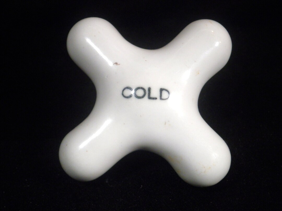 Antique Cold Water Faucet Handle Knob White Porcelain - Etsy