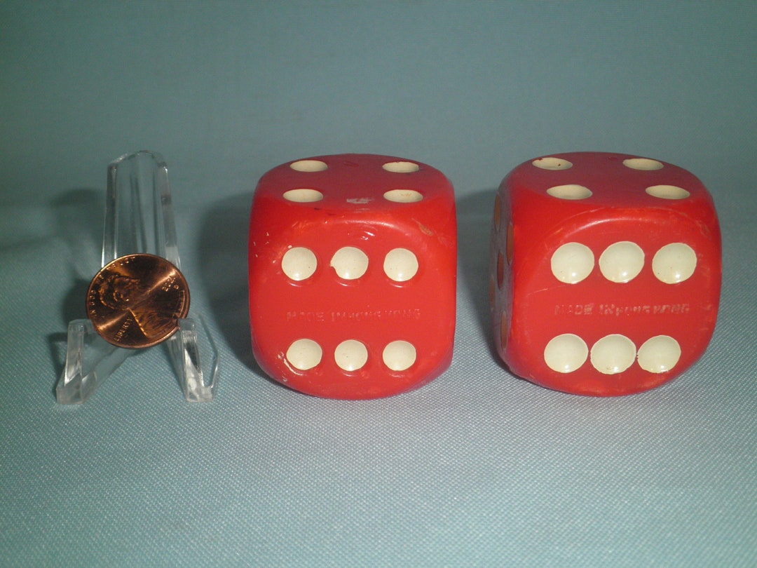 Vintage Large 1 1/2" Red Gaming Dice Made in Hong Kong Solid Plastic - Etsy