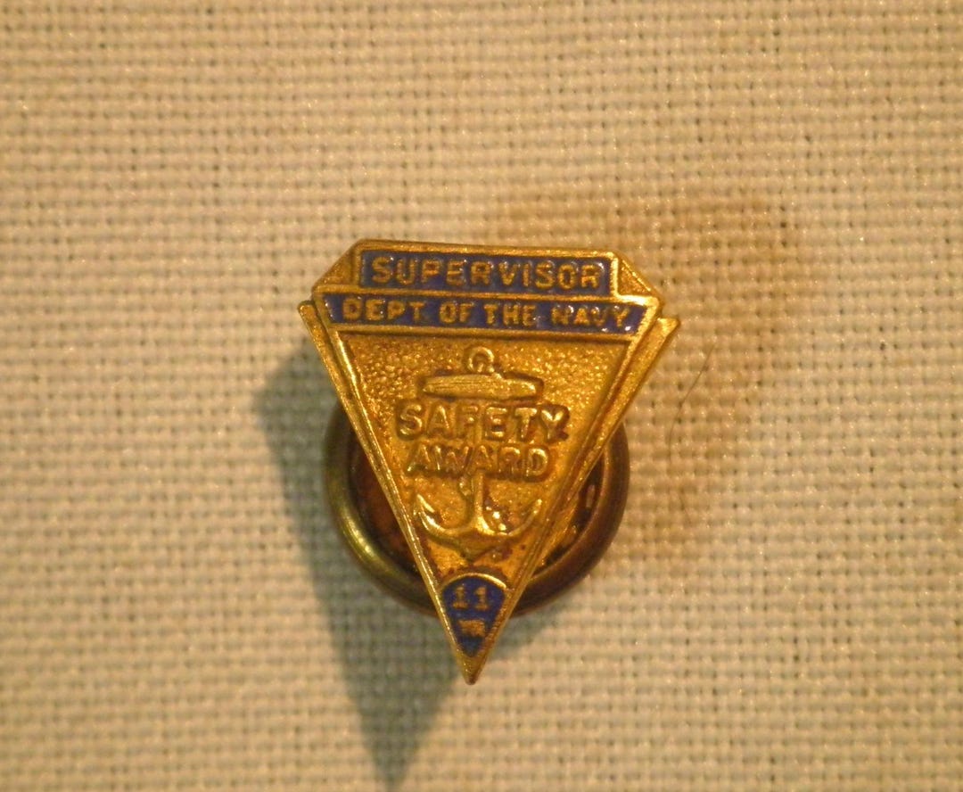 Vintage Military U.S. Navy Supervisor Safety Award Pin - Etsy