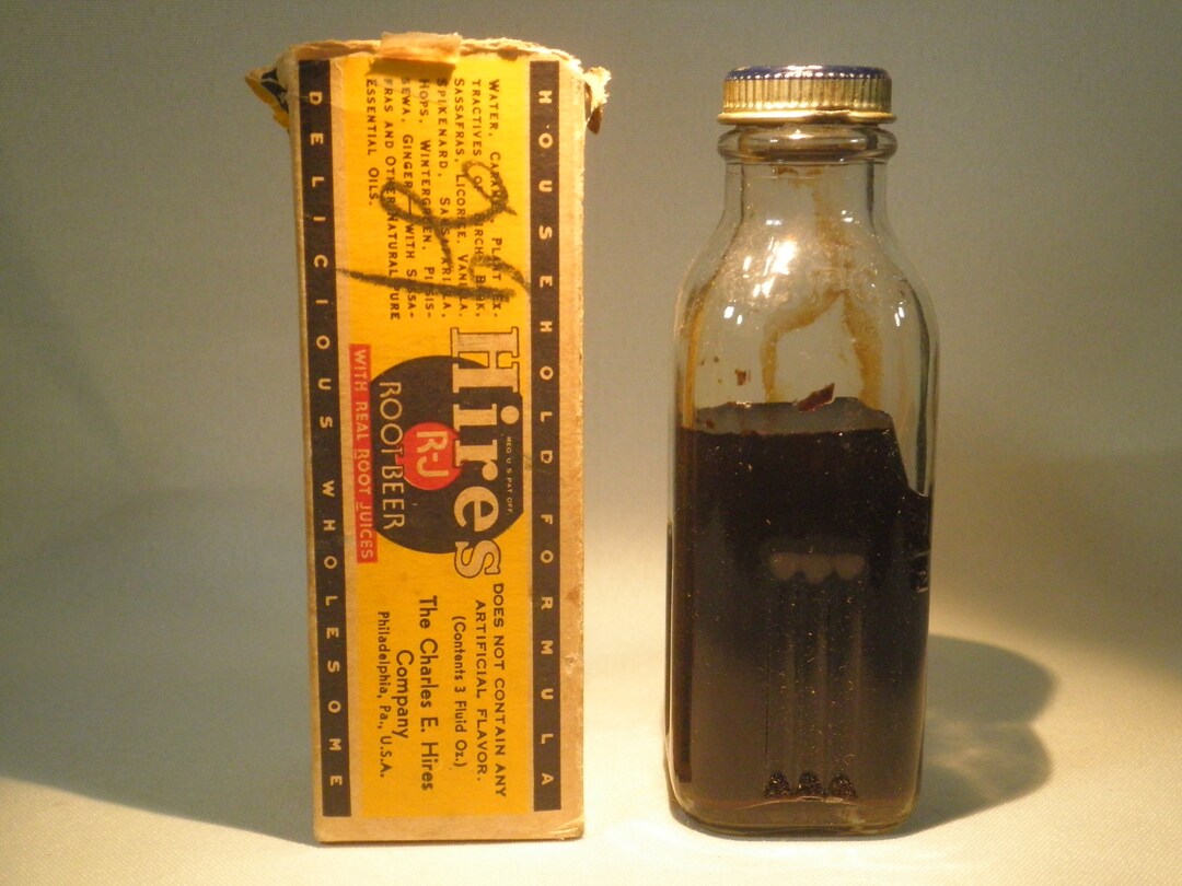 Vintage Hires Root Beer Syrup Bottle, Original Box & Recipe Pamphlet - Etsy