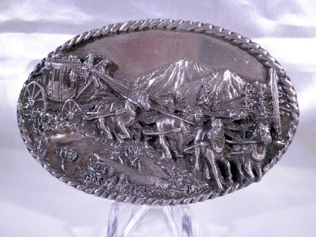 Siskiyou Belt Company Western Scene Stagecoach Buckle - Etsy
