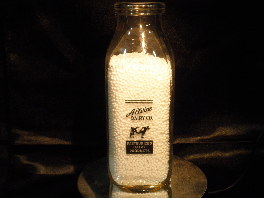 Vintage Allvine Dairy 1951 Milk Bottle 1 Pint - Etsy