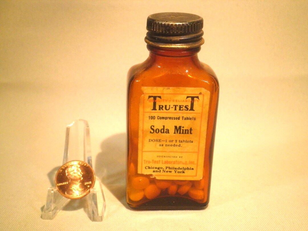 Rare Obscure Soda Mint Tablets Bottle - Tru-test Laboratories - Etsy