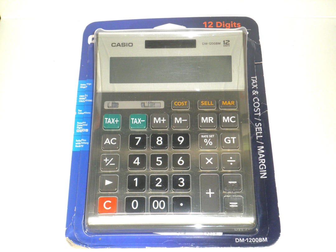 Casio DM-1200BM Desktop Simple Calculator W/ Extra Large Display - Etsy