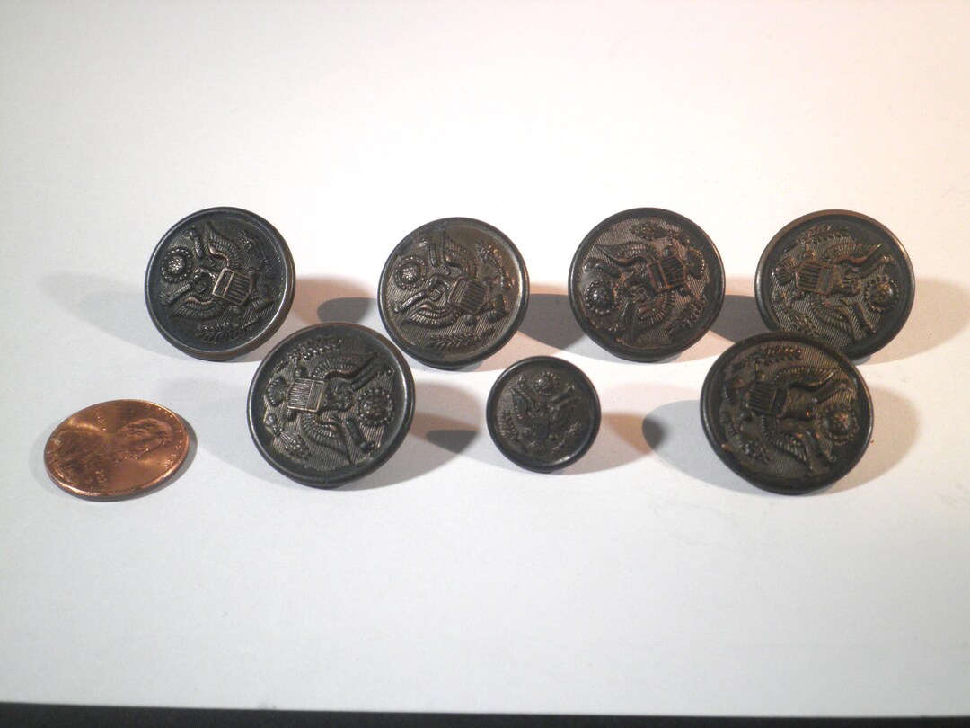 Antique WWI US Military Uniform Buttons Scovill Mfg Co. Waterbury ...