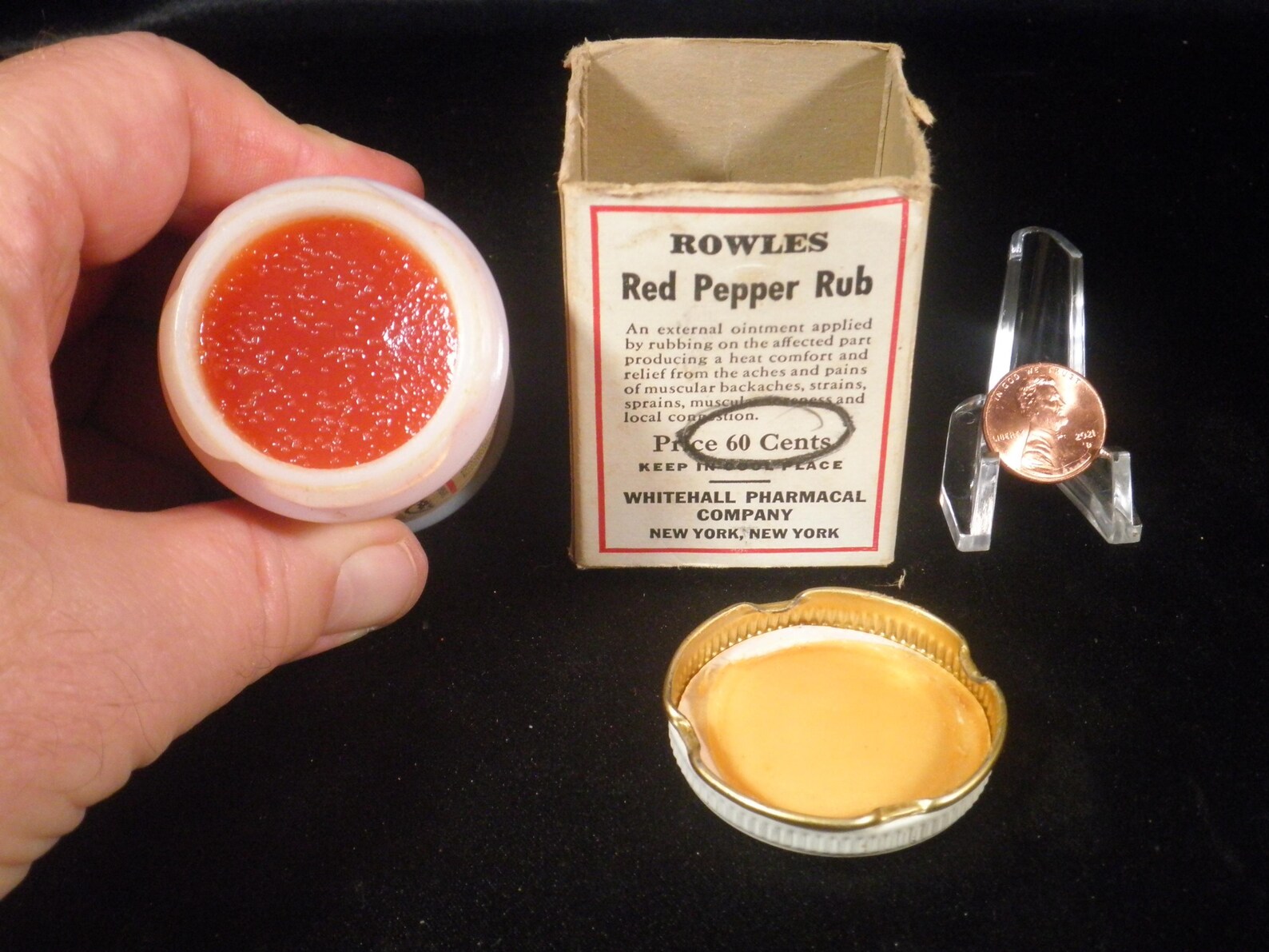 Vintage Rowles Red Pepper Rub Ointment Jar and Box - Full - Etsy
