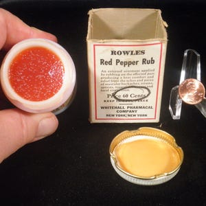 Vintage Rowles Red Pepper Rub Ointment Jar and Box - Full - Etsy