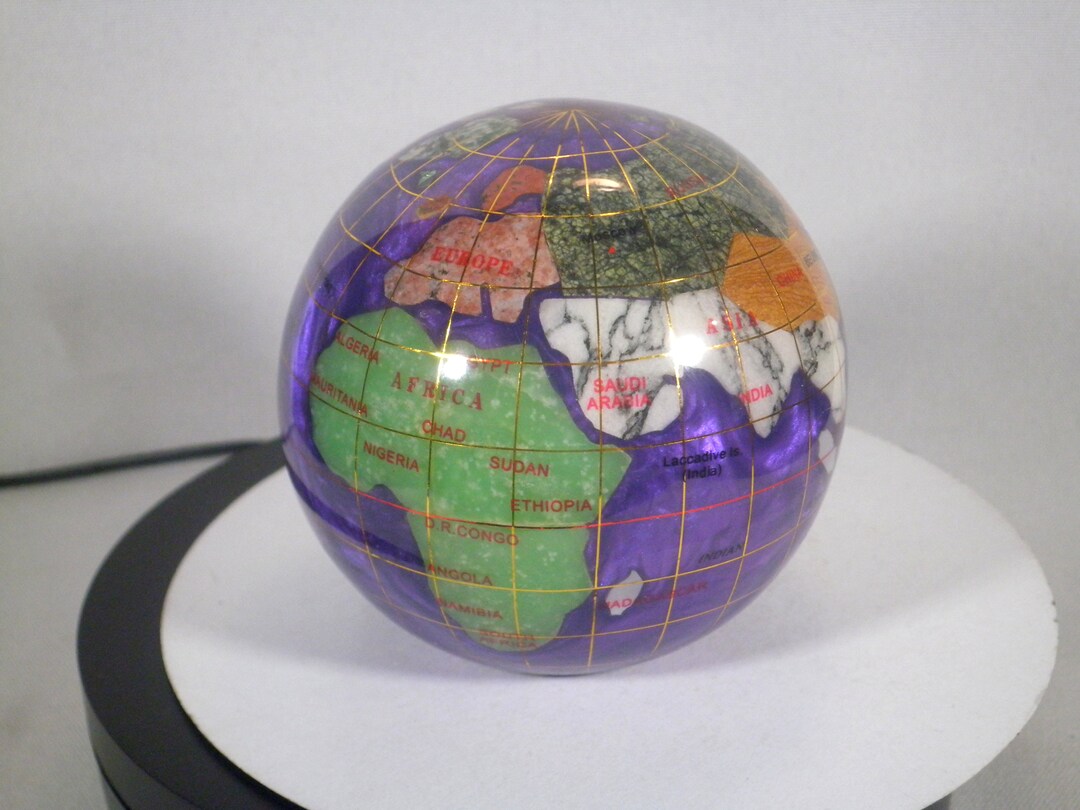 Earth Globe Natural Mineral Stone Paperweight - Handmade - Etsy