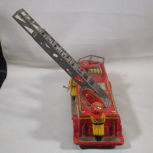Vintage 1950's Tin Toy Fire Engine W/ringing Bell Japan - Etsy