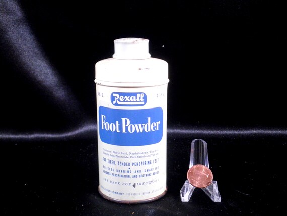 Vintage Rexall Foot Powder 4 oz. Tin Can | Etsy