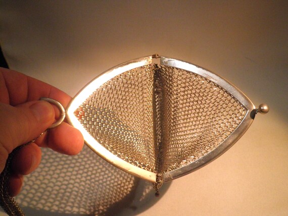 1920s German Silver-Mesh Dance Bag With Mesh Strap an… - Gem