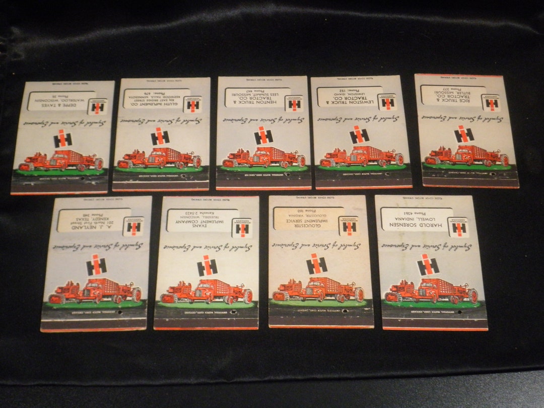 International Harvester 1940-1950's Matchbook Covers - Universal Match ...