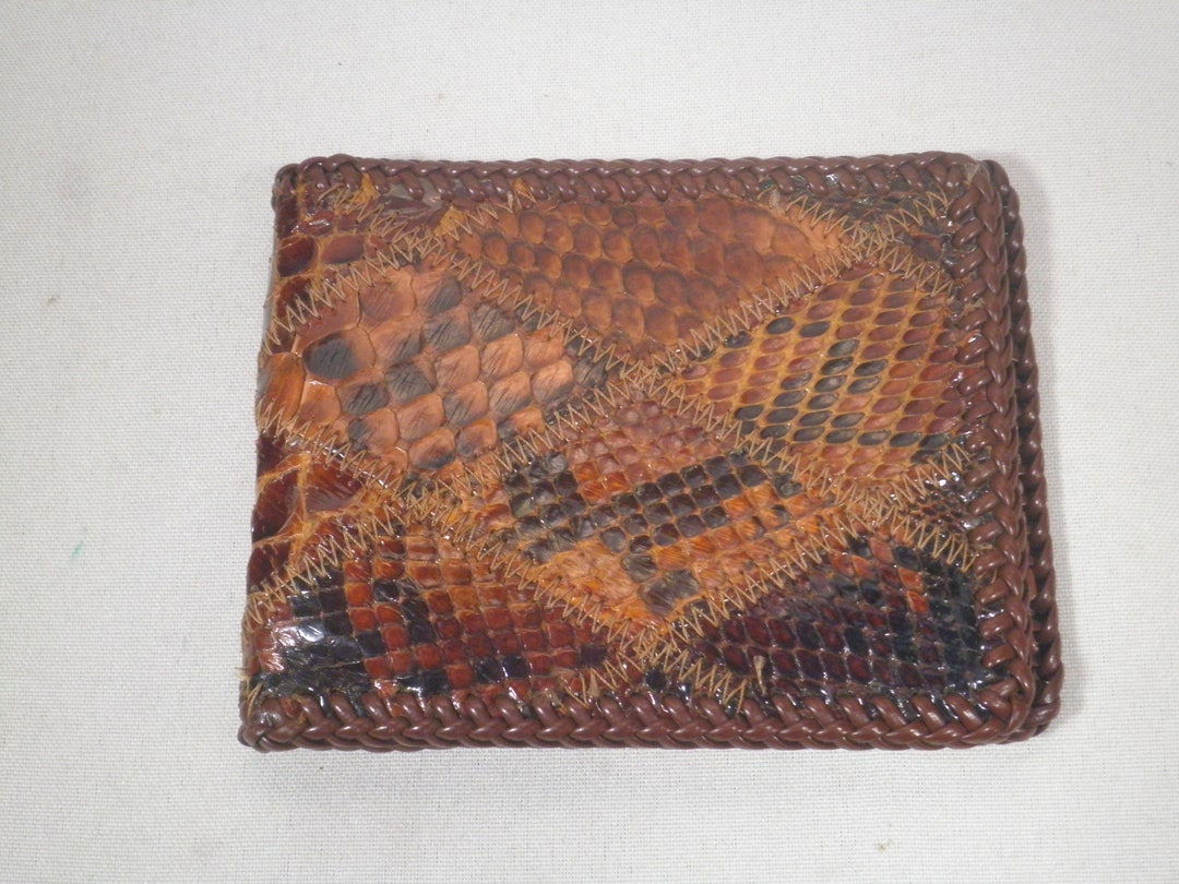 Genuine Snakeskin Leather Men's Folding Wallet Billfold - Etsy