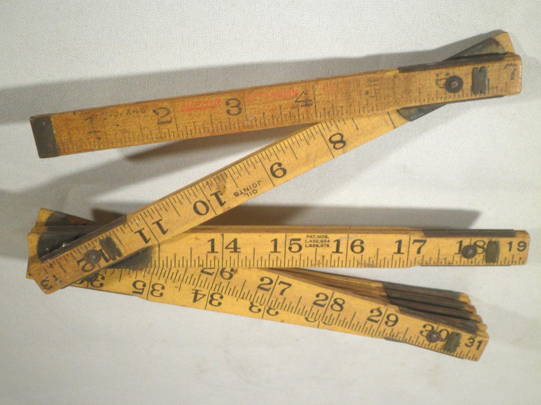 Vintage Lufkin Folding Extension Rule Wooden Measuring Ruler - Etsy