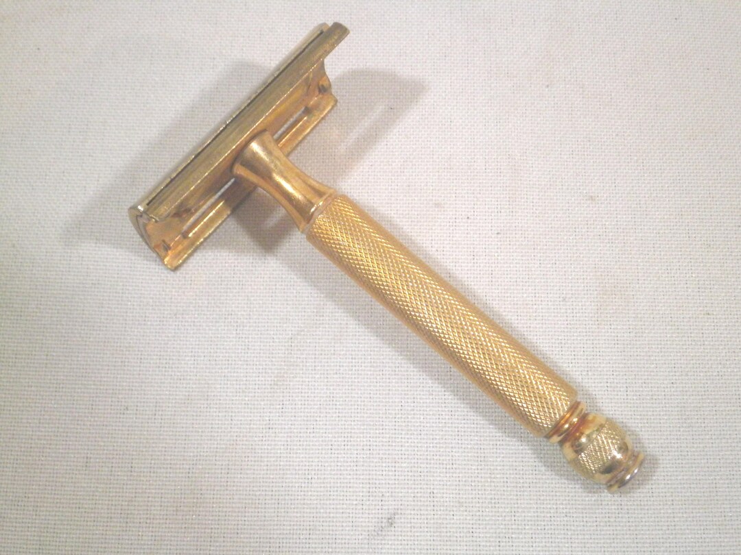 Gillette Ball End Gold Plated 3 Piece Razor - Etsy