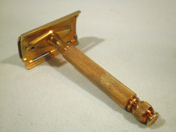 Gillette Ball End Gold Plated 3 Piece Razor - Etsy