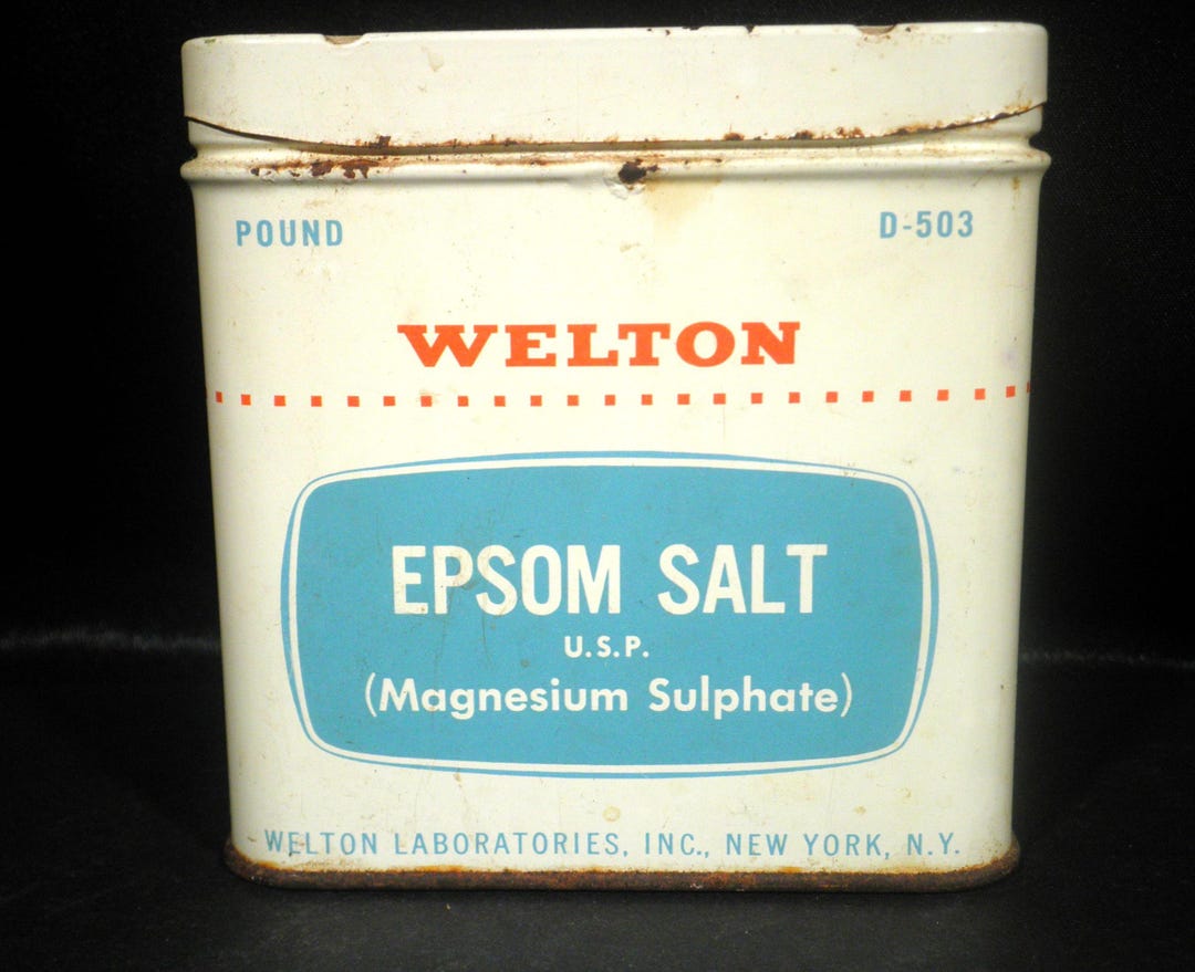 Vintage Epsom Salts Tin, Welton Laboratories - New York - Etsy