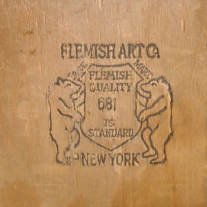 Antique 1890-1900 Flemish Art Co, NY Pyrography Native American Long ...