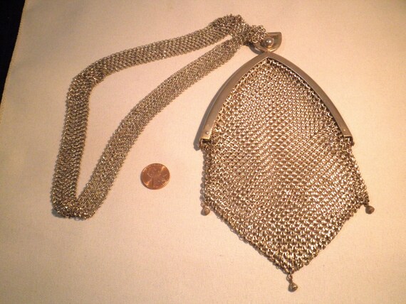 1920s German Silver-Mesh Dance Bag With Mesh Strap an… - Gem