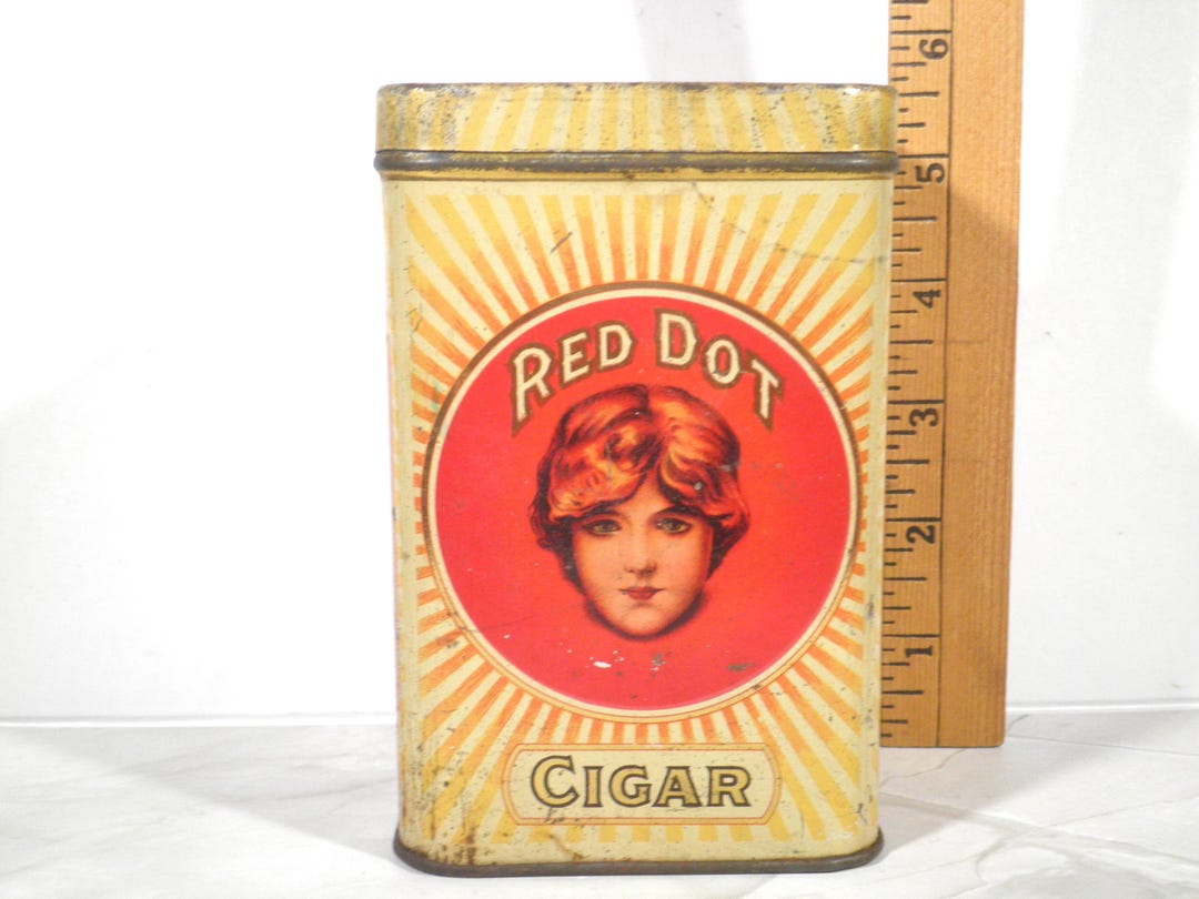 Antique Red Dot Cigar Tin Barnes-smith Co., Binghamton, NY - Very Rare ...