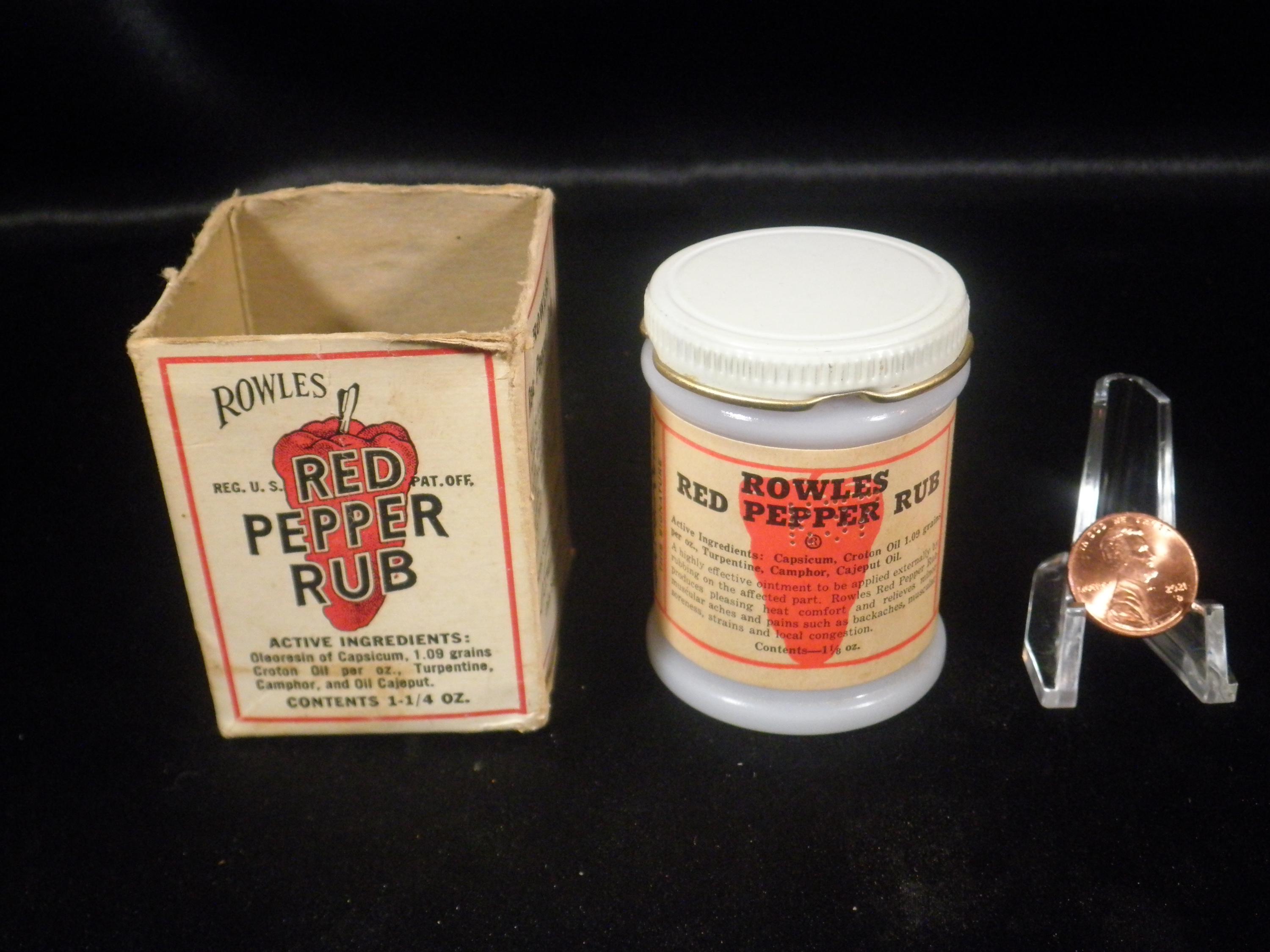 Vintage Rowles Red Pepper Rub Ointment Jar and Box - Full - Etsy