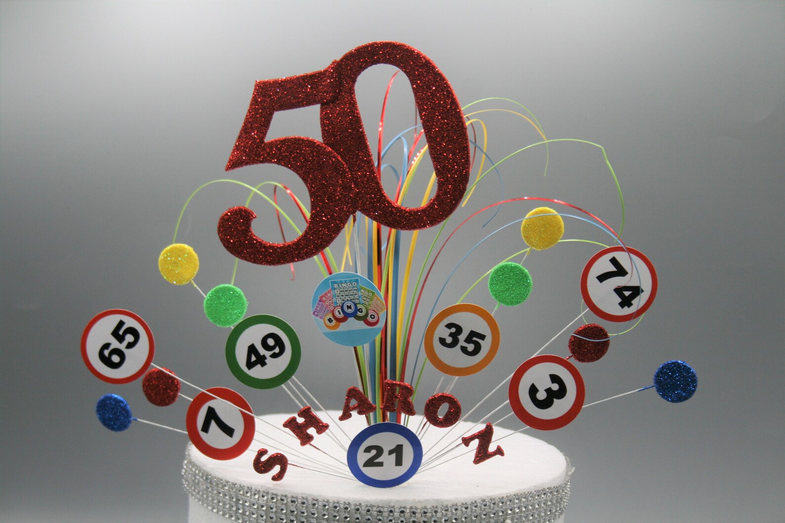 Bingo Cake Topper Birthday Cake Decoration Any Colour Etsy