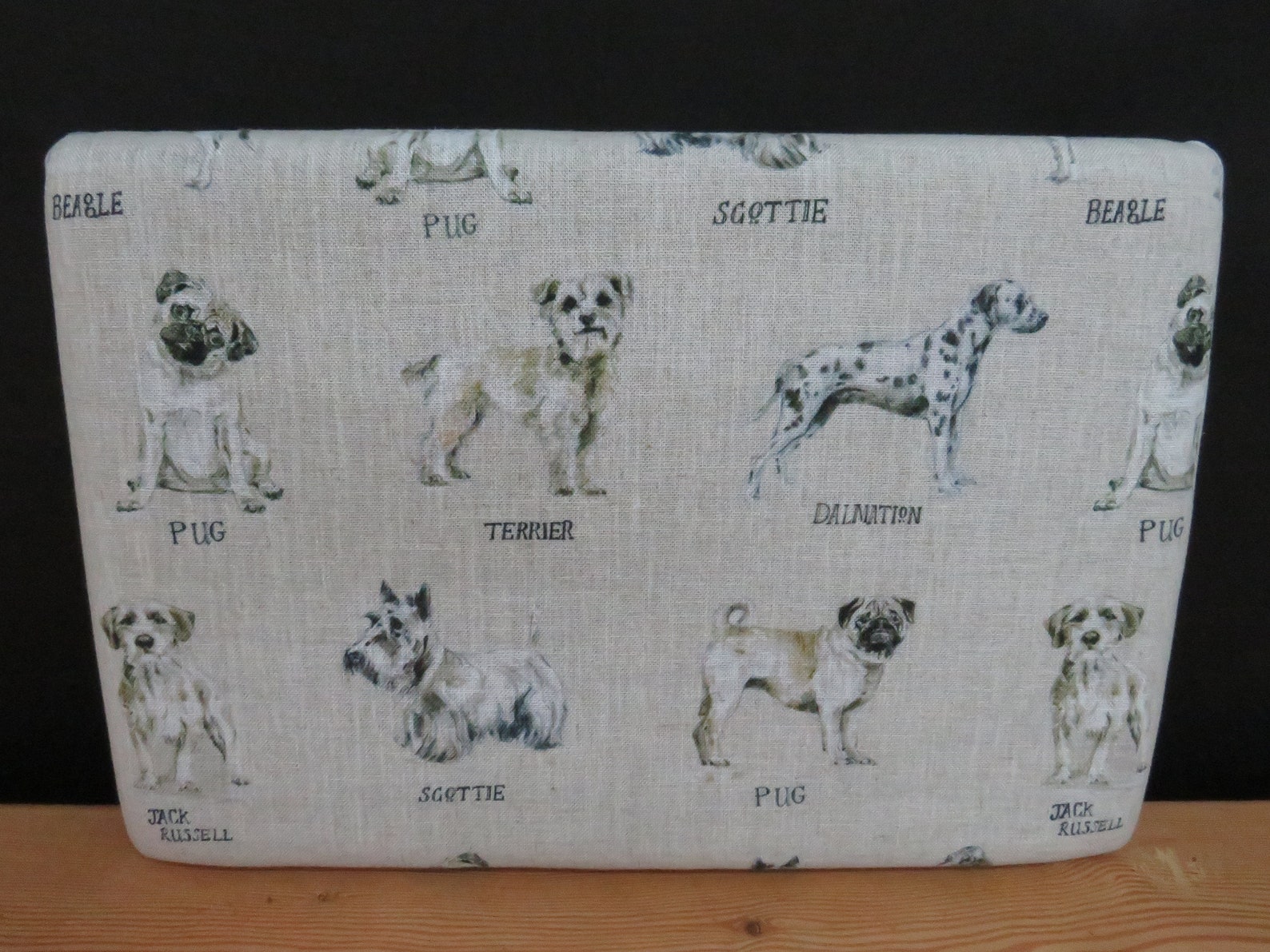 Large Wooden Storage Box With Fabric Upholstered Hinged - Etsy UK