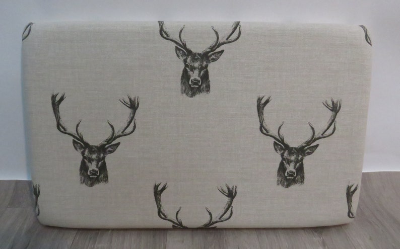 Large Wooden Storage Box With Fabric Upholstered Hinged - Etsy UK