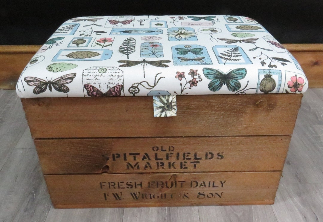 Storage Box With Upholstered Hinged Lid/seat - Etsy UK
