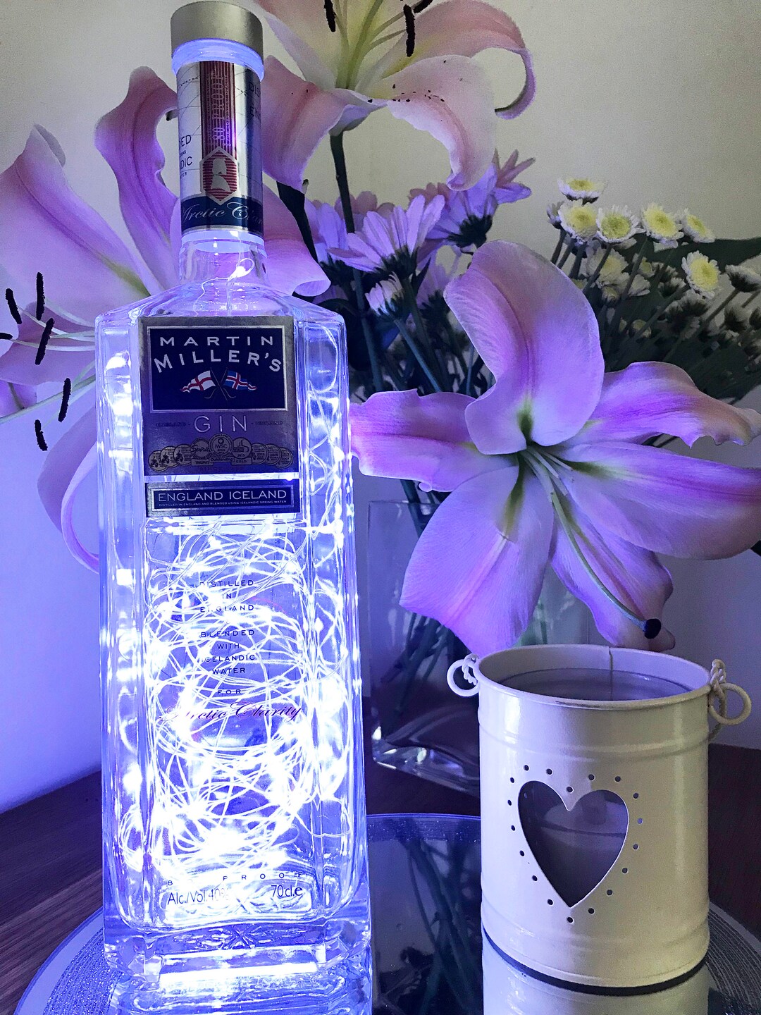 Martin Miller Gin Bottle Light 70cl With 100 Micro LED Cool White ...