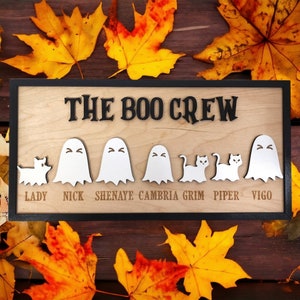 Personalized Ghost Family Sign With Pets, the Boo Crew, Halloween Decor ...