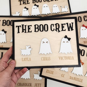 Personalized Ghost Family Sign With Pets, the Boo Crew, Halloween Decor ...
